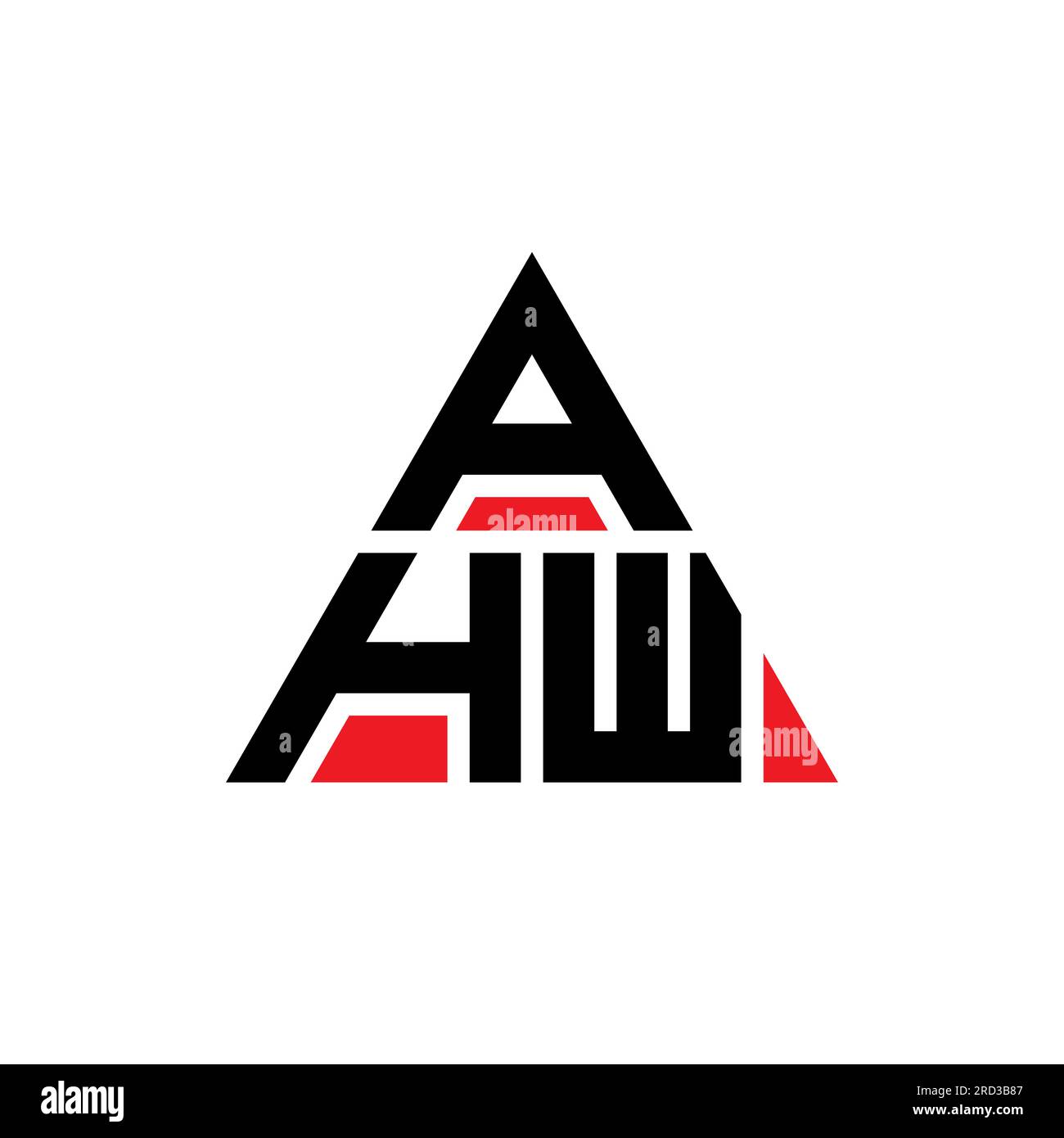 AHW triangle letter logo design with triangle shape. AHW triangle logo ...