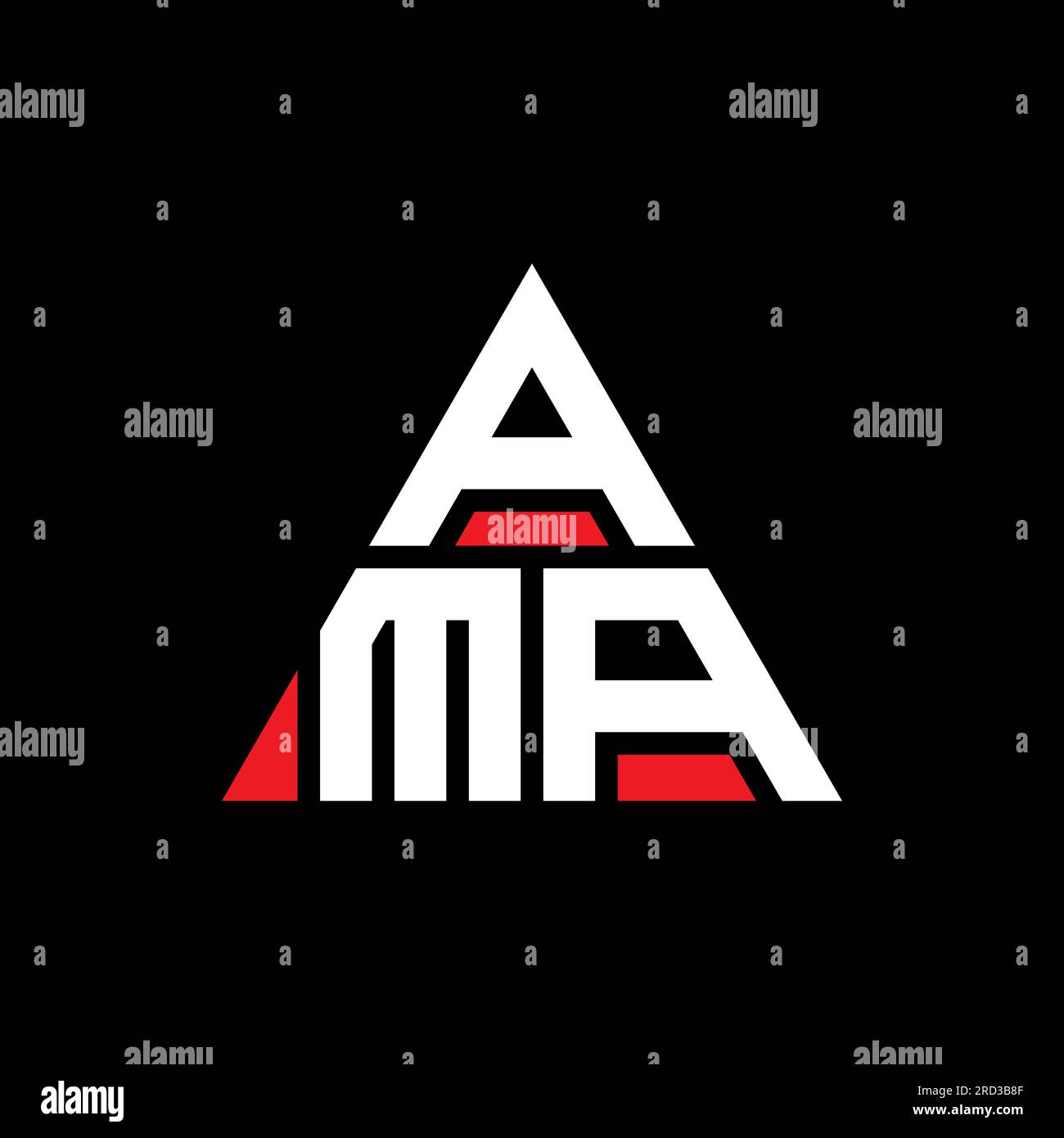 AMA triangle letter logo design with triangle shape. AMA triangle logo ...