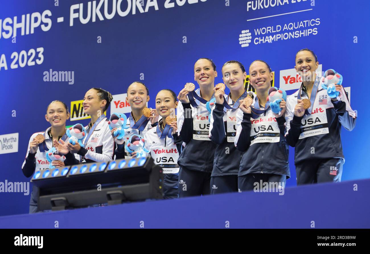 United States of America's swimmers attend an award ceremony of the ...