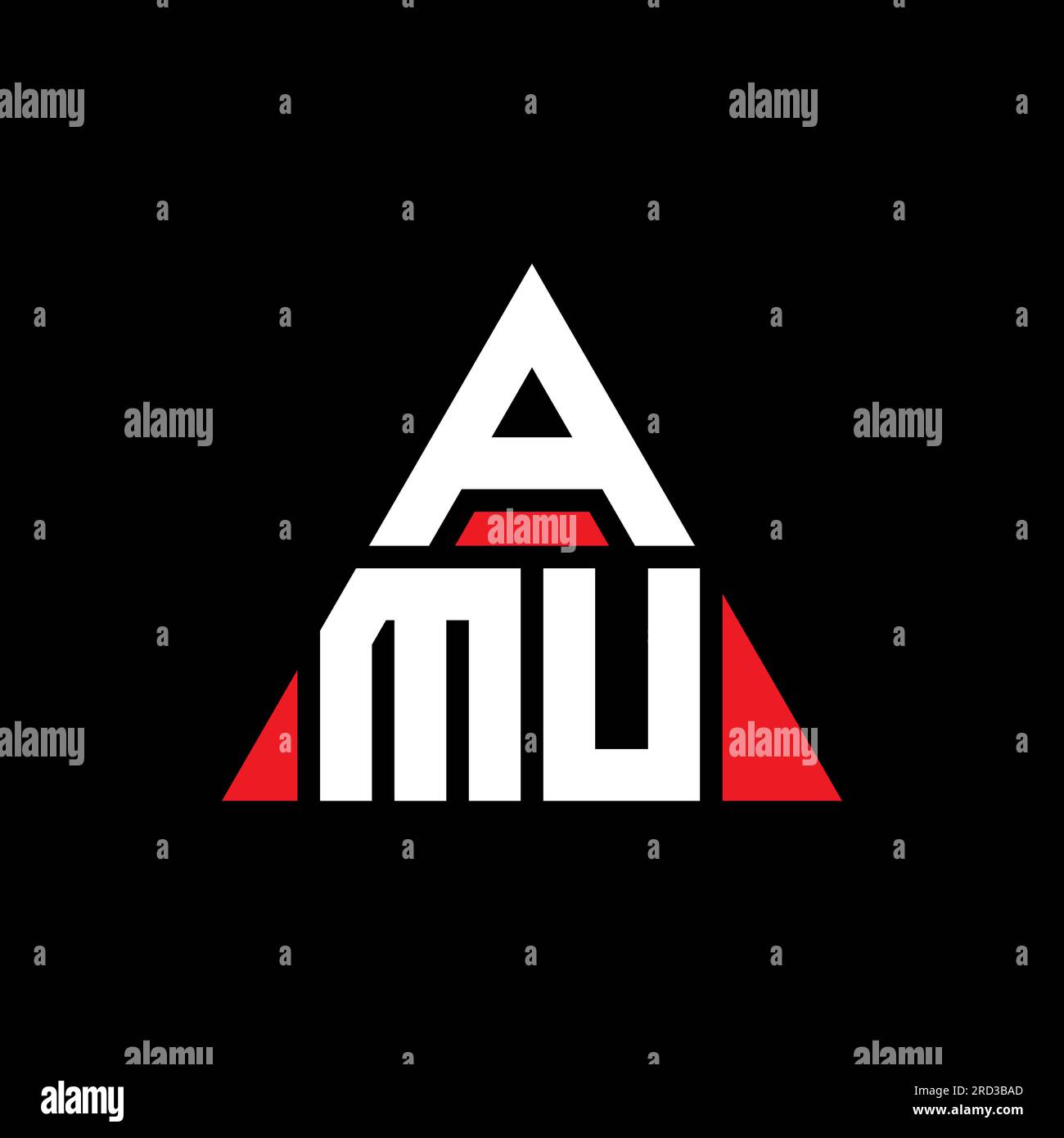 AMU triangle letter logo design with triangle shape. AMU triangle logo ...