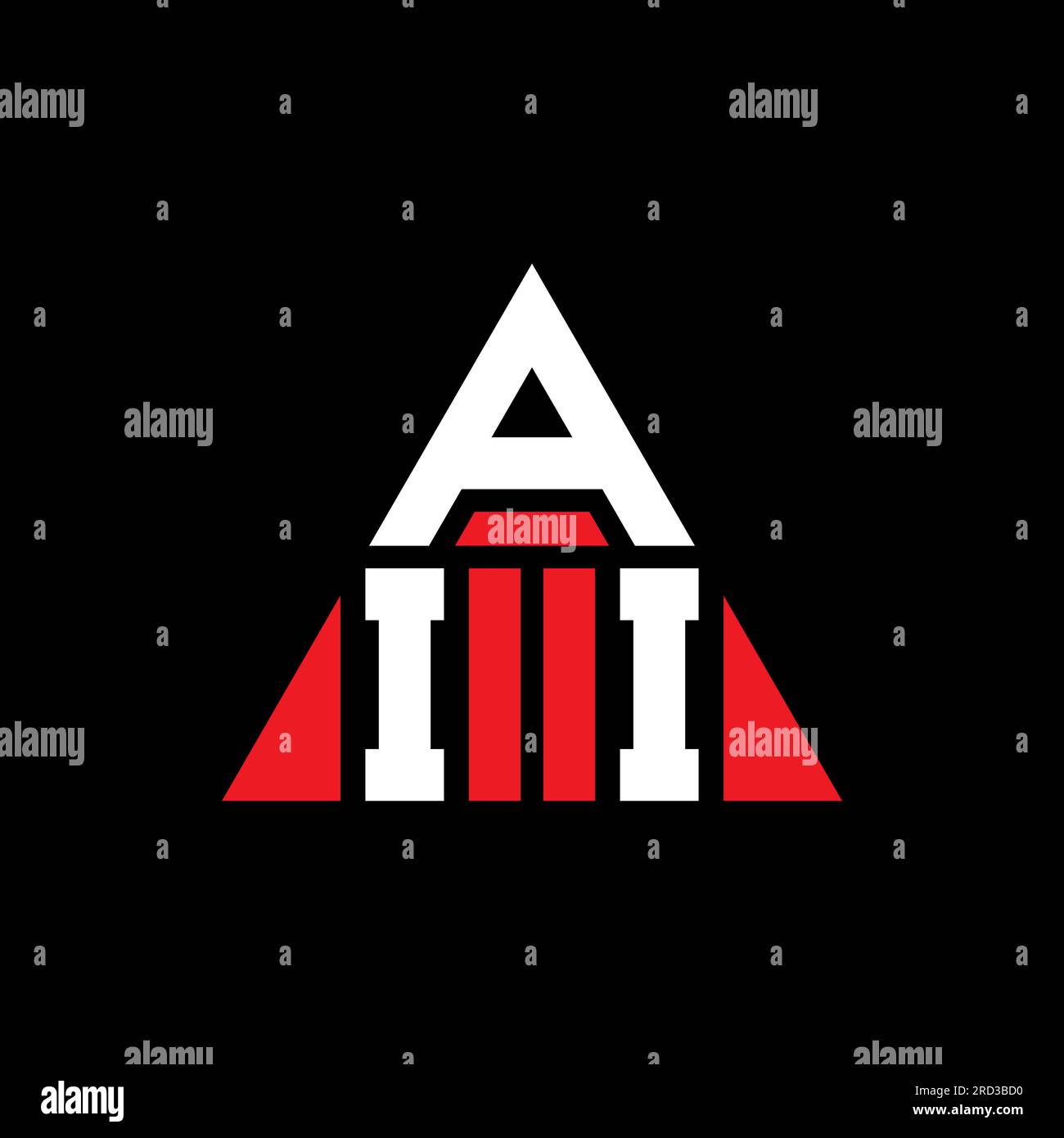 AII triangle letter logo design with triangle shape. AII triangle logo ...