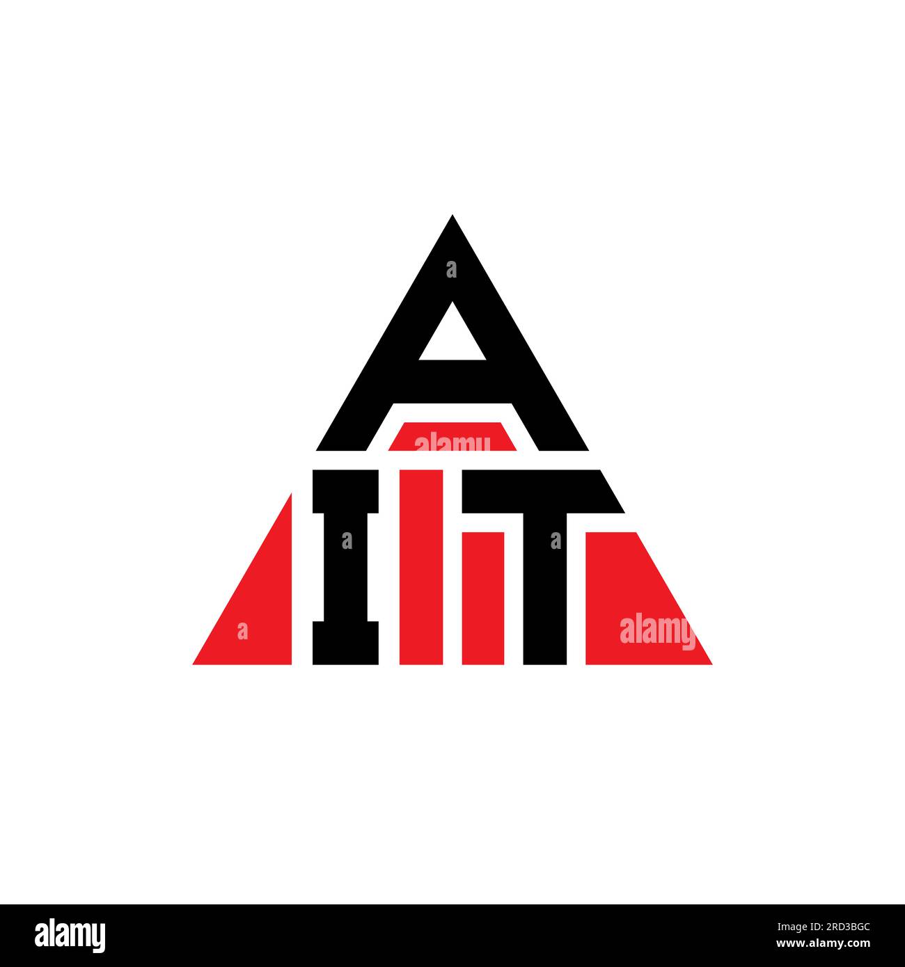 AIT triangle letter logo design with triangle shape. AIT triangle logo design monogram. AIT ...