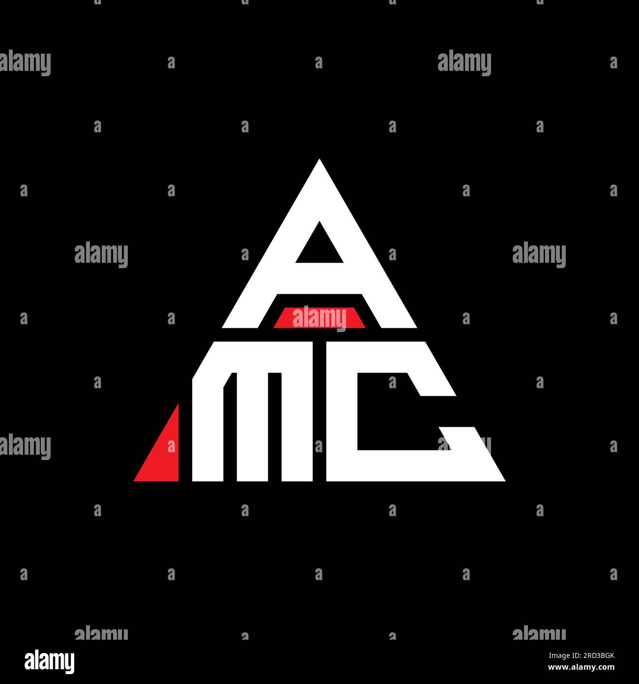 AMC triangle letter logo design with triangle shape. AMC triangle logo ...