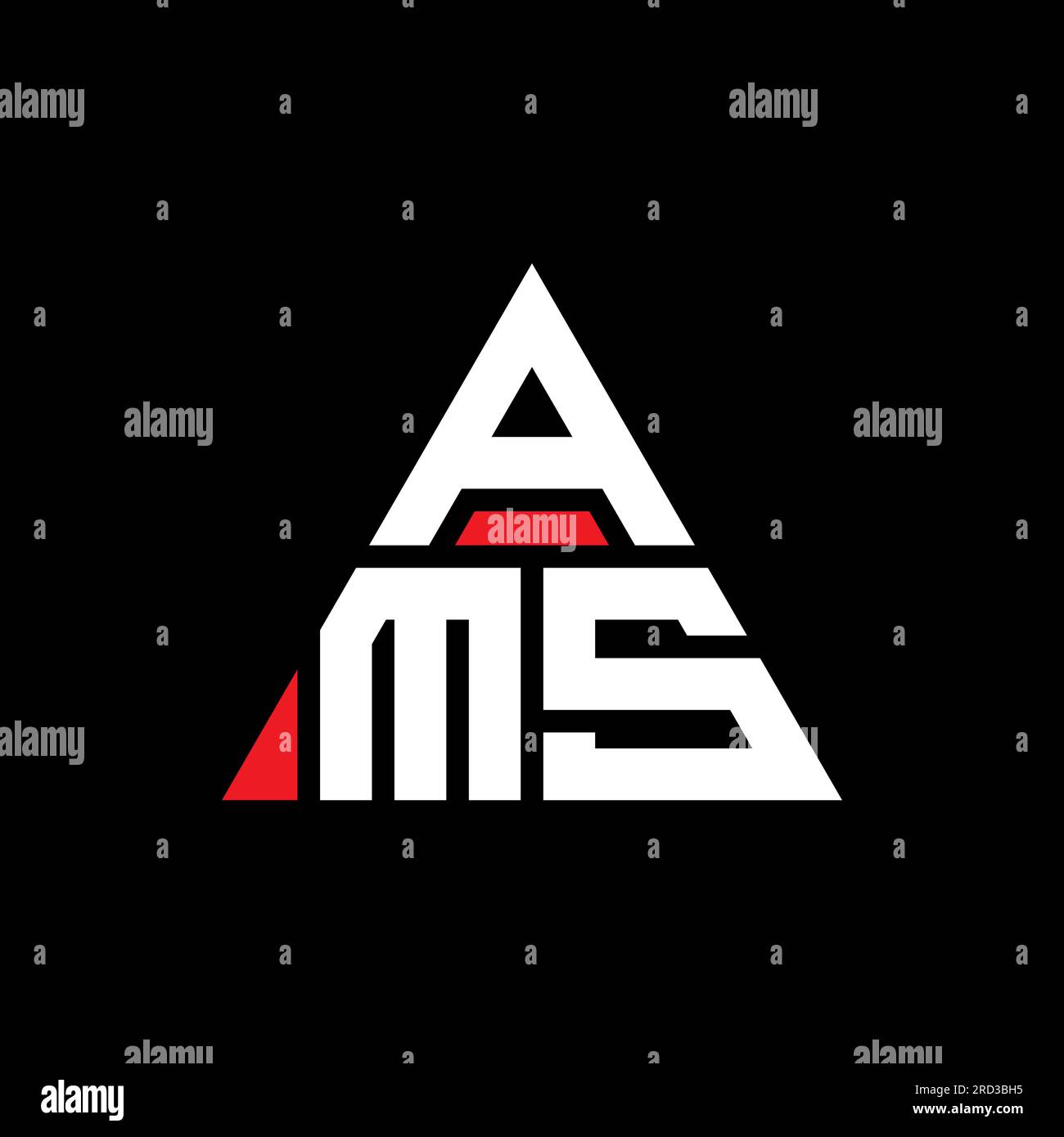 AMS triangle letter logo design with triangle shape. AMS triangle logo ...