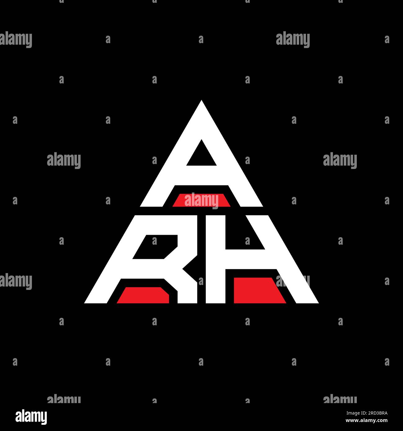 ARH triangle letter logo design with triangle shape. ARH triangle logo design monogram. ARH ...