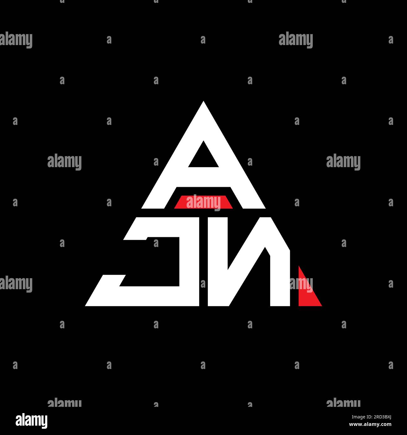 AJN triangle letter logo design with triangle shape. AJN triangle logo ...
