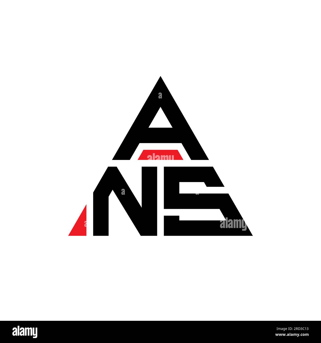 ANS triangle letter logo design with triangle shape. ANS triangle logo design monogram. ANS ...
