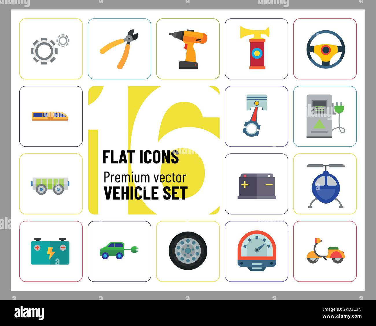 Vehicle Icons Set Stock Vector Image & Art - Alamy