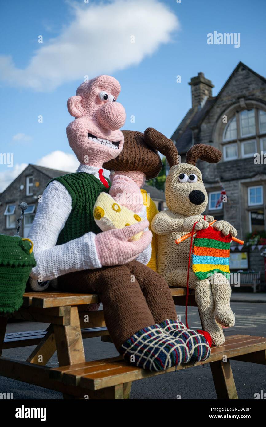 Hawes, North Yorkshire. 17 July 2023. The Hawes Yarnbombers, a local ...