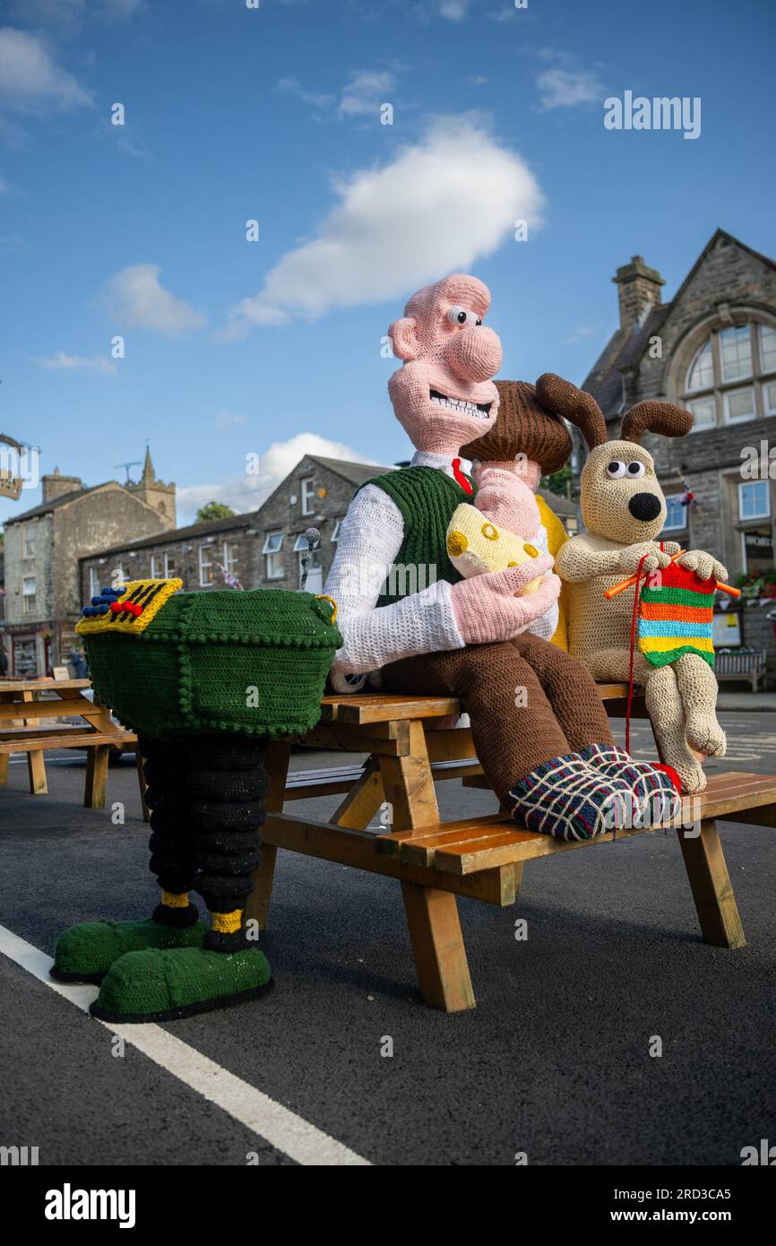 Hawes, North Yorkshire. 17 July 2023. The Hawes Yarnbombers, a local ...