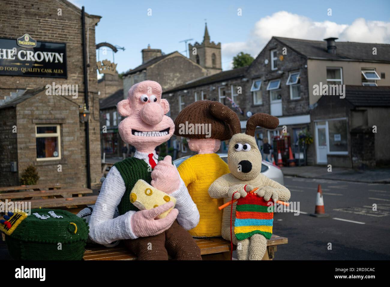 Hawes, North Yorkshire. 17 July 2023. The Hawes Yarnbombers, a local ...