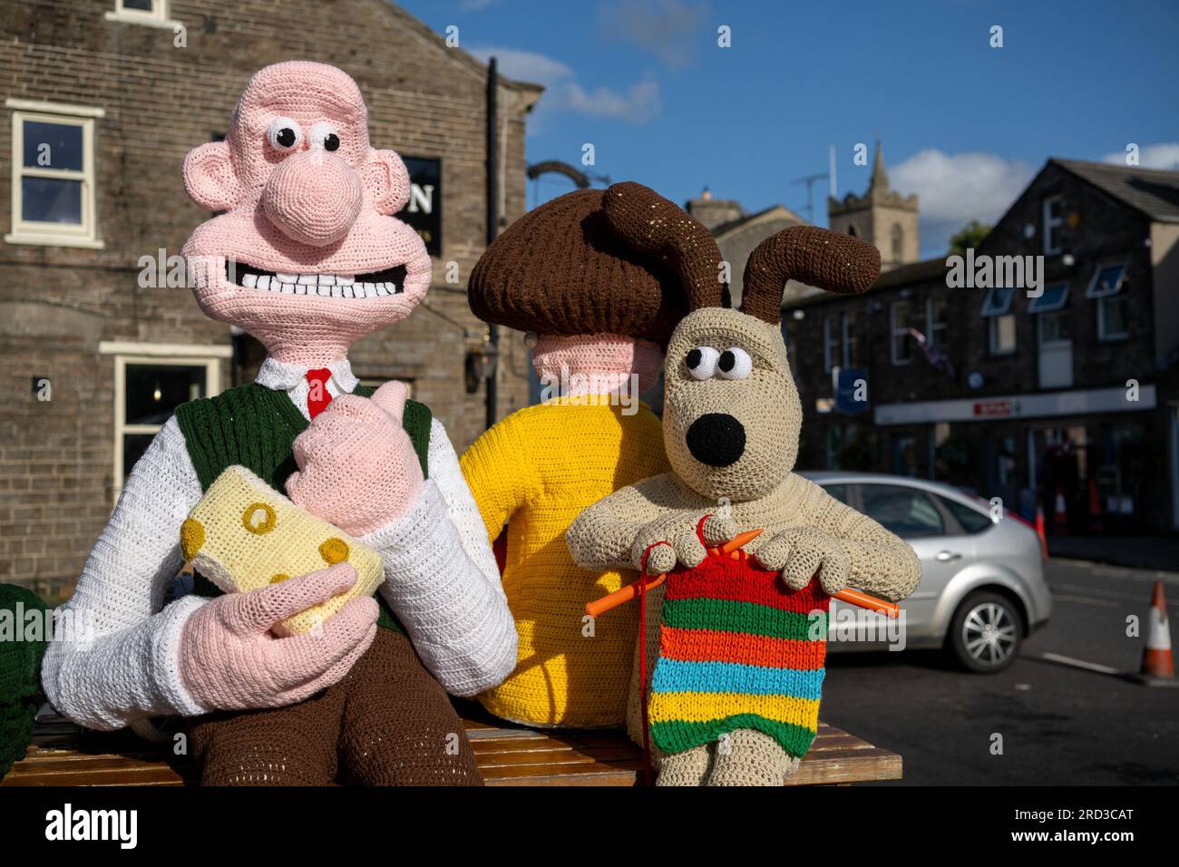 Hawes, North Yorkshire. 17 July 2023. The Hawes Yarnbombers, a local ...