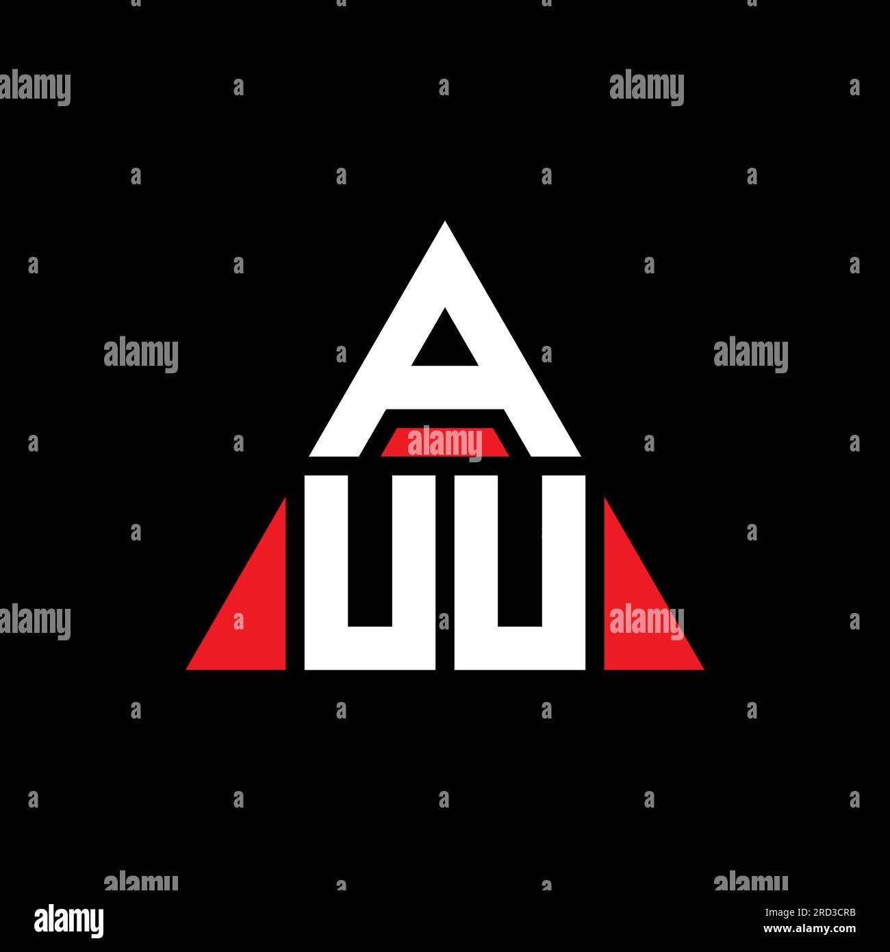 AUU triangle letter logo design with triangle shape. AUU triangle logo ...