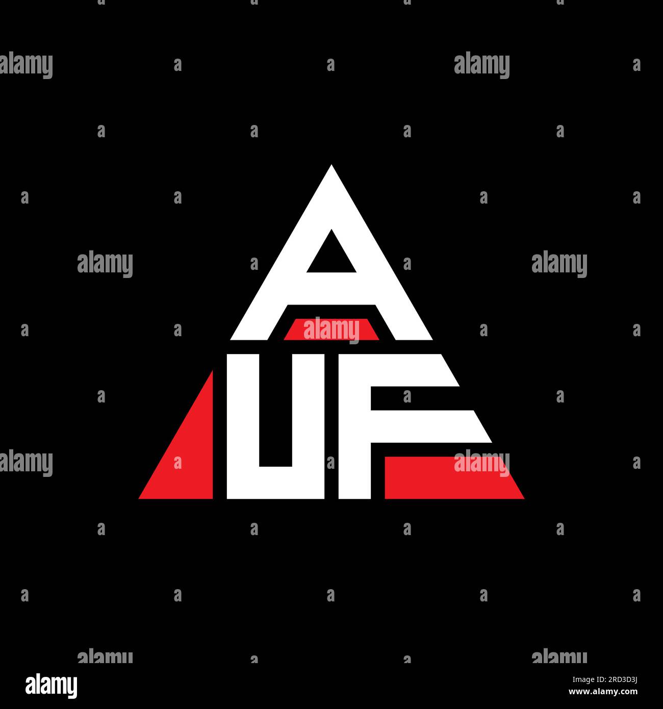 AUF triangle letter logo design with triangle shape. AUF triangle logo ...