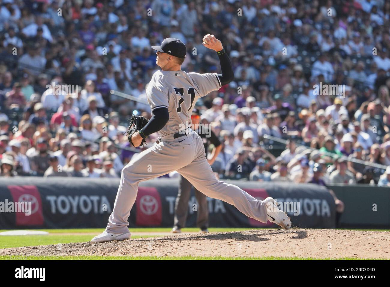 July 16 2023 New York pitcher Ian Hamilton (71) throws a pitch during ...