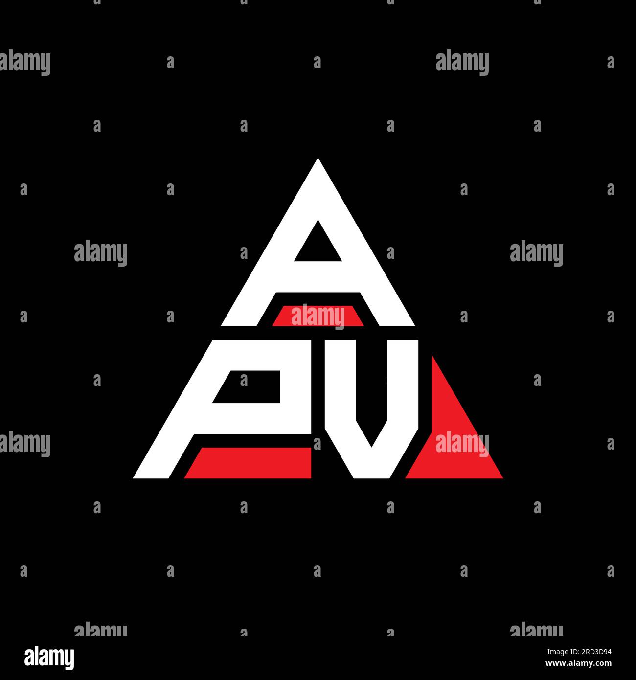 APV triangle letter logo design with triangle shape. APV triangle logo ...