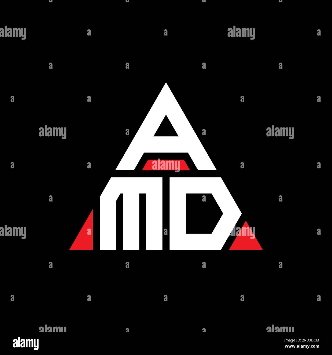 AMD triangle letter logo design with triangle shape. AMD triangle logo ...