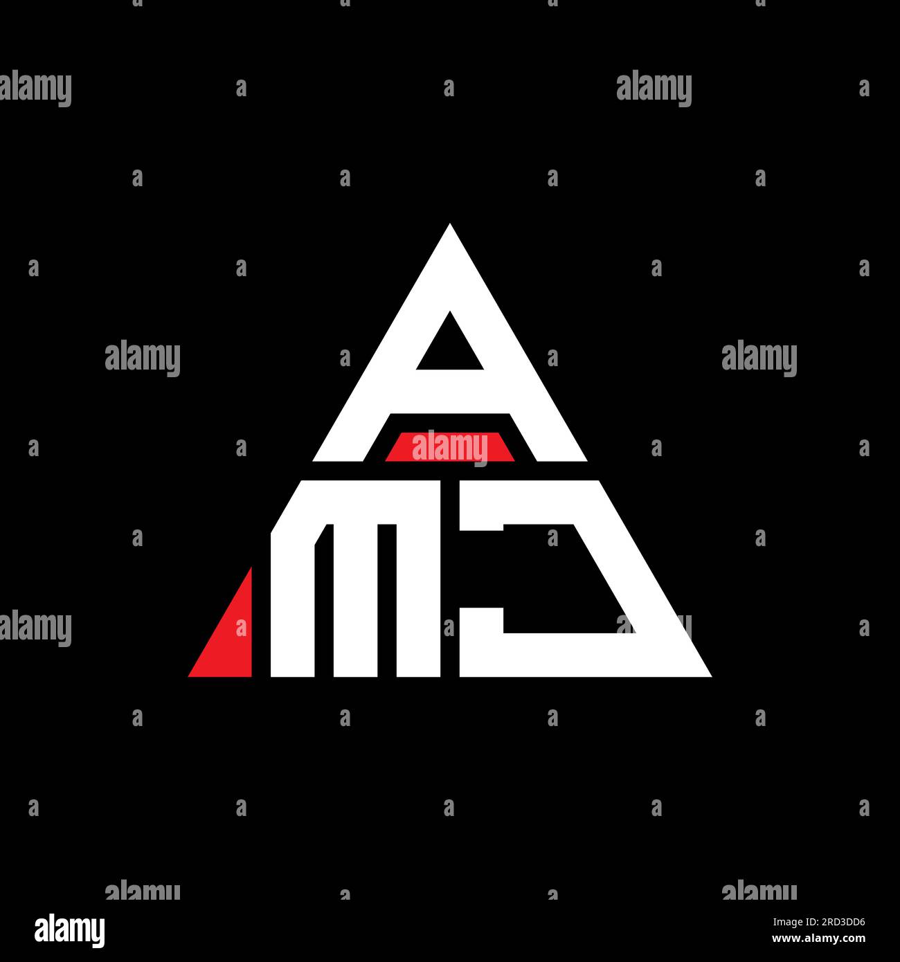 AMJ triangle letter logo design with triangle shape. AMJ triangle logo ...