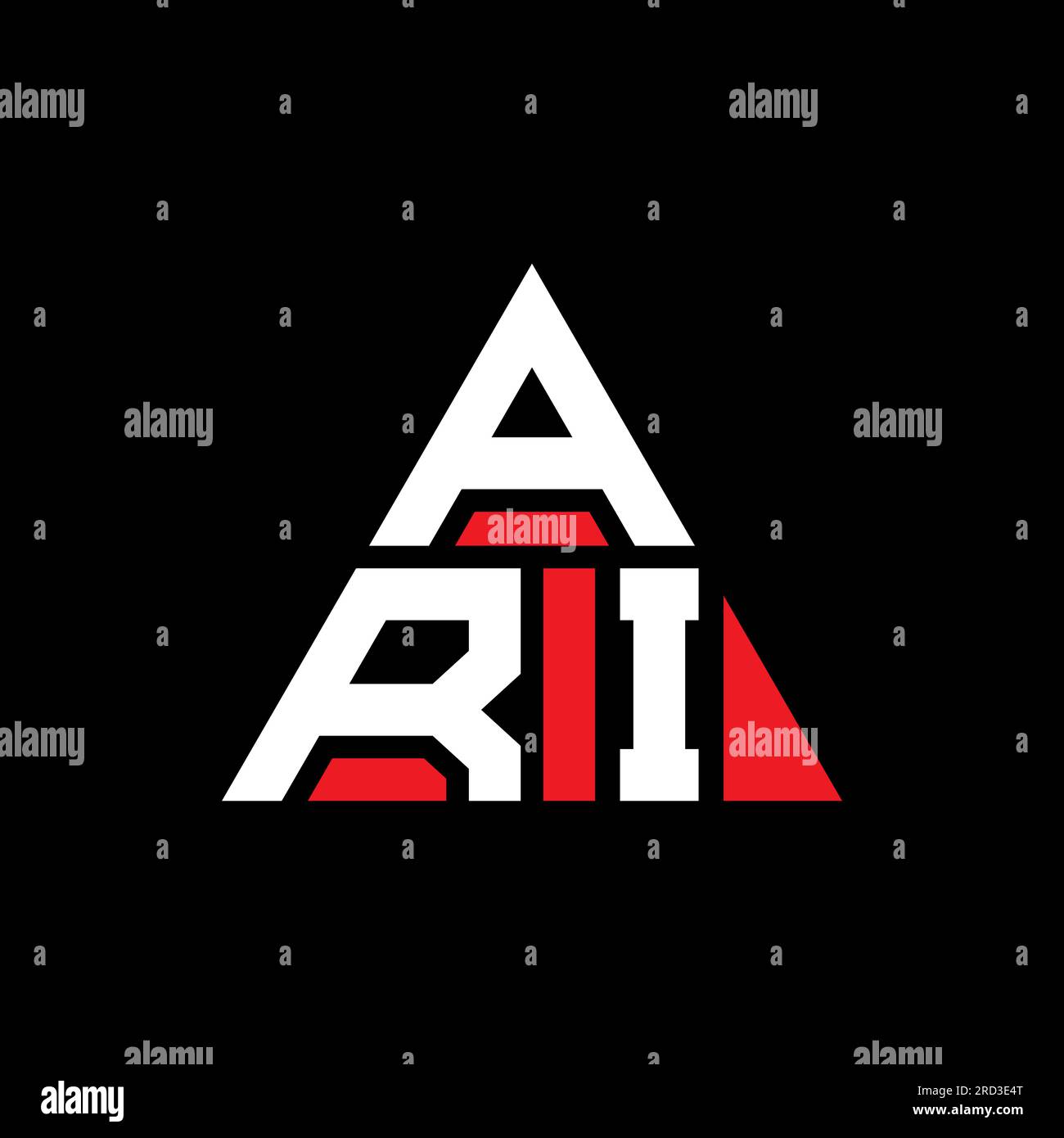 ARI triangle letter logo design with triangle shape. ARI triangle logo ...