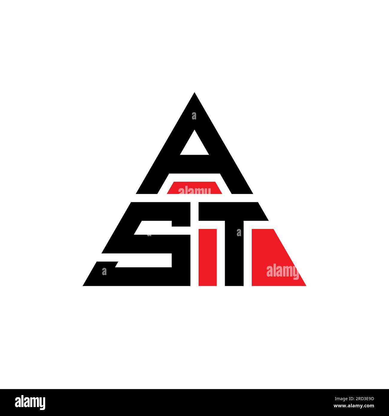 AST triangle letter logo design with triangle shape. AST triangle logo ...
