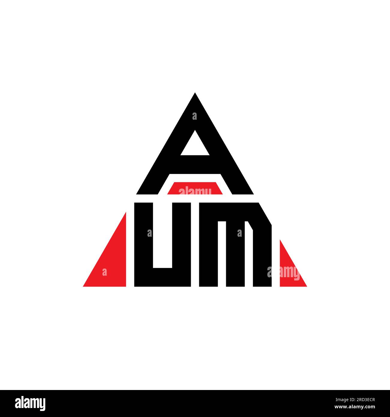 AUM triangle letter logo design with triangle shape. AUM triangle logo ...