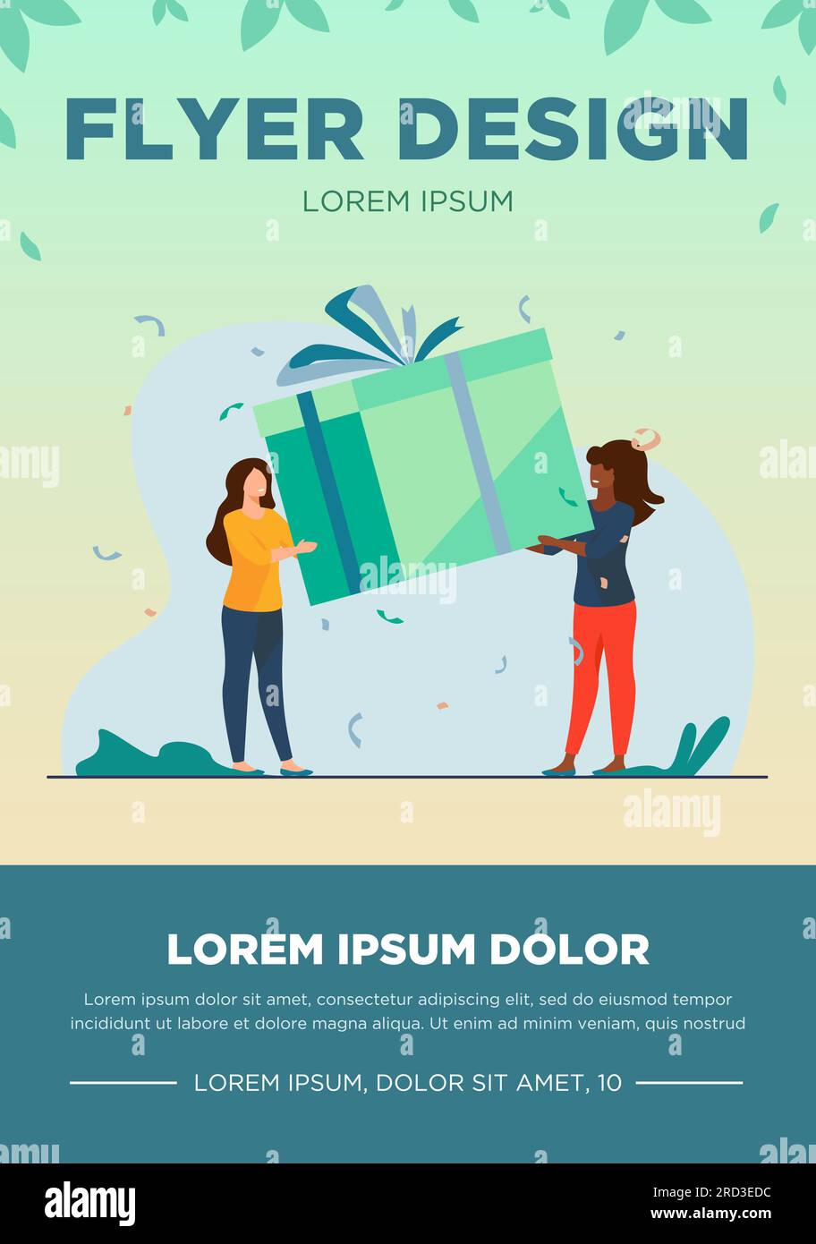 Women holding gift box Stock Vector Images - Alamy