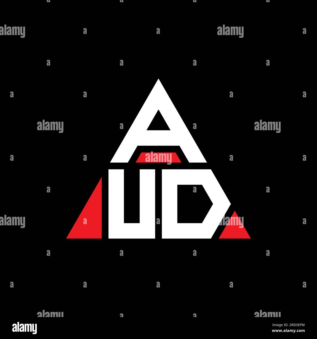 AUD triangle letter logo design with triangle shape. AUD triangle logo ...