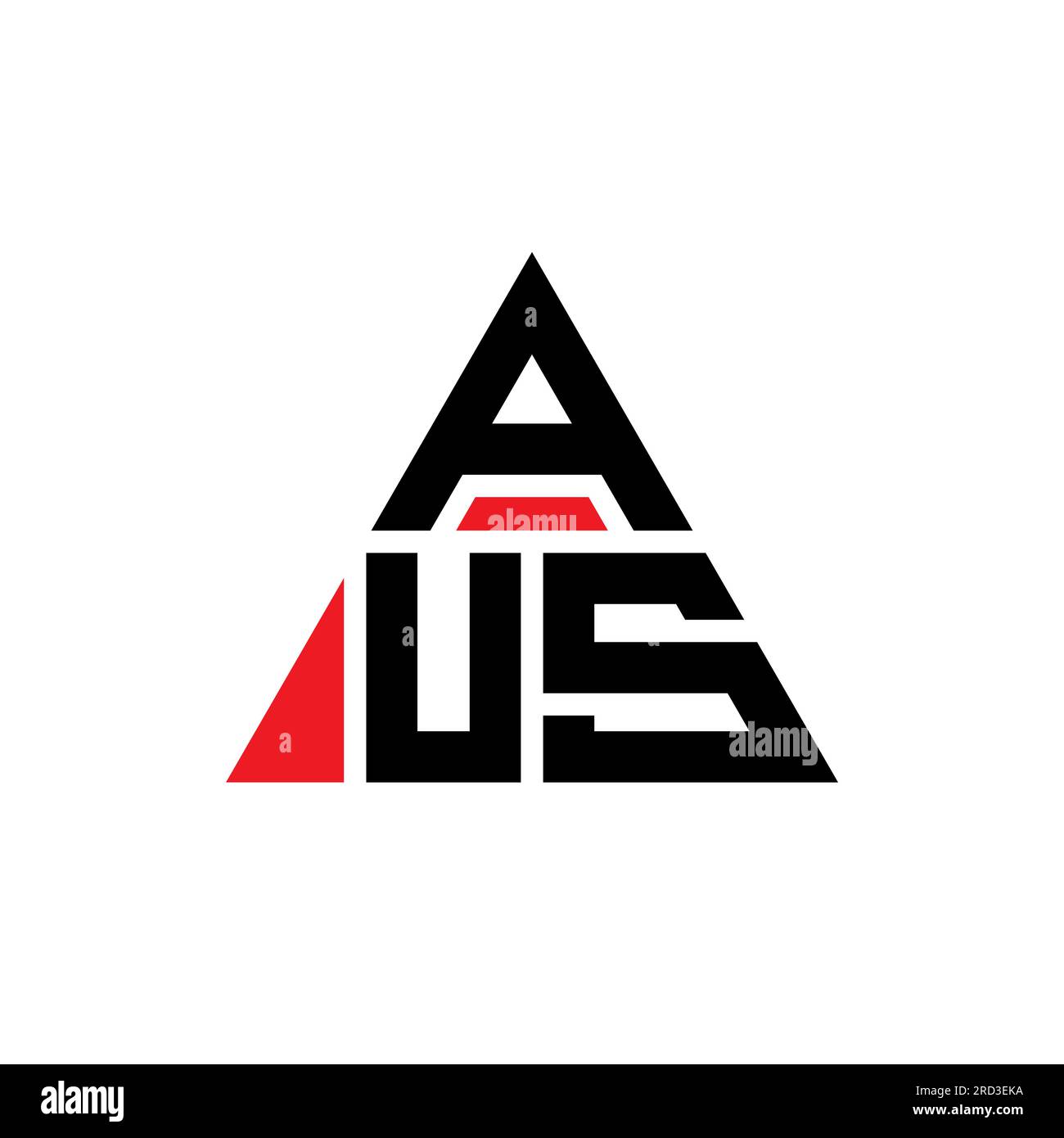 AUS triangle letter logo design with triangle shape. AUS triangle logo ...