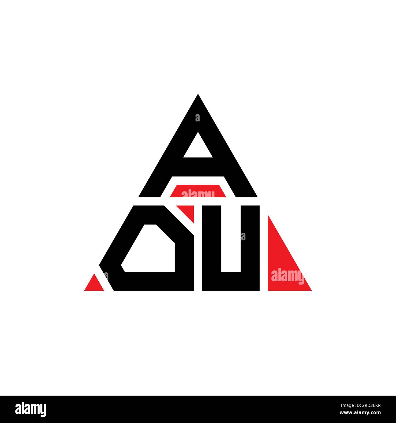 AOU triangle letter logo design with triangle shape. AOU triangle logo ...