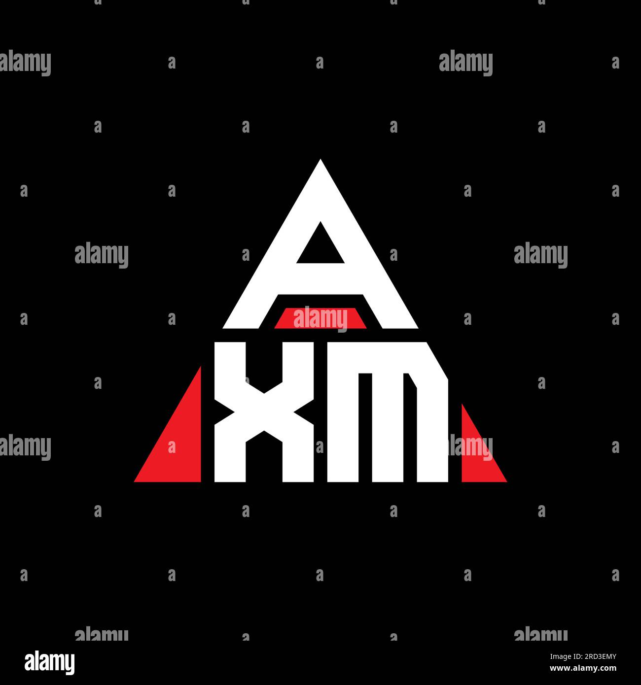 AXM triangle letter logo design with triangle shape. AXM triangle logo ...