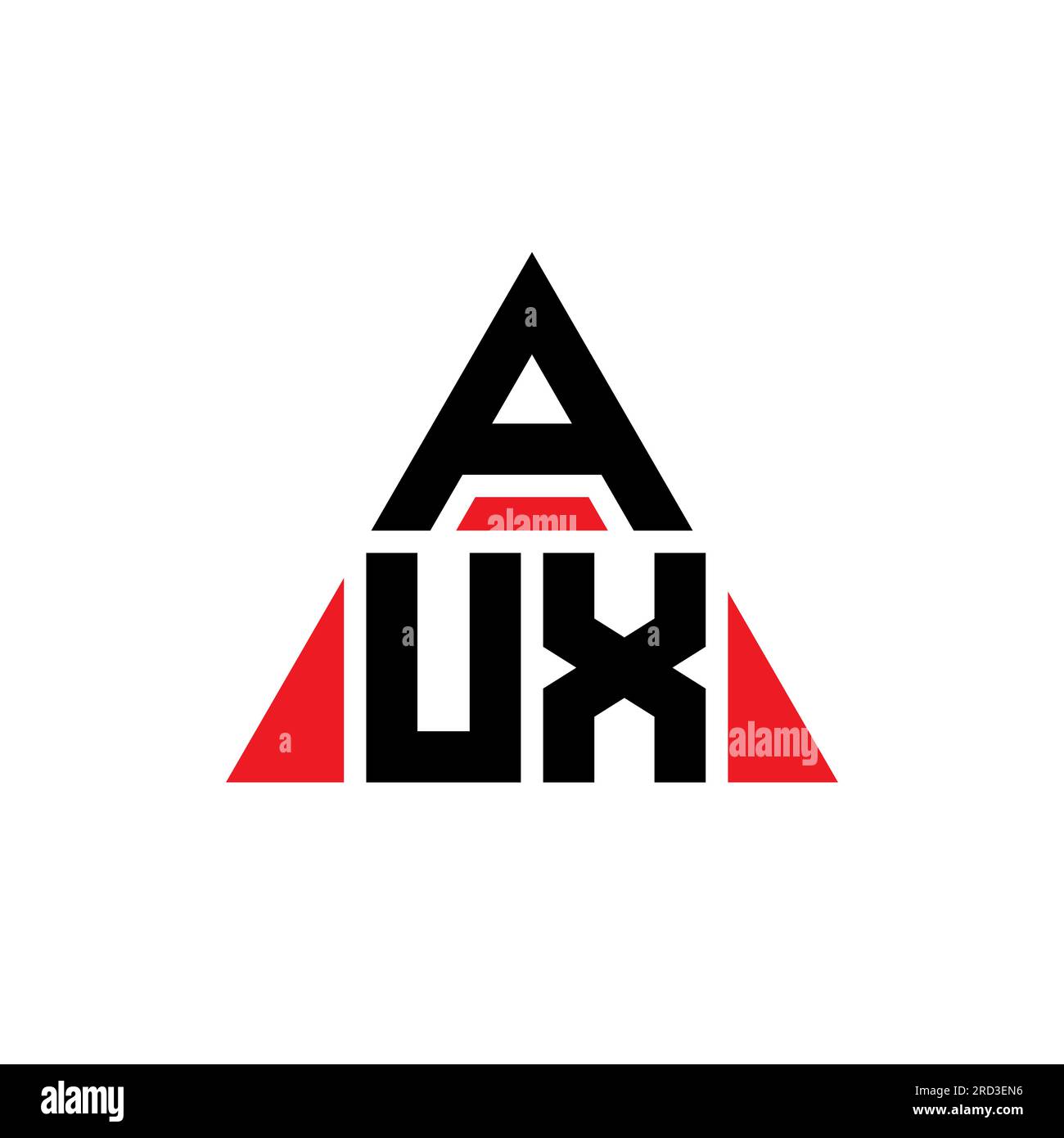 AUX triangle letter logo design with triangle shape. AUX triangle logo ...