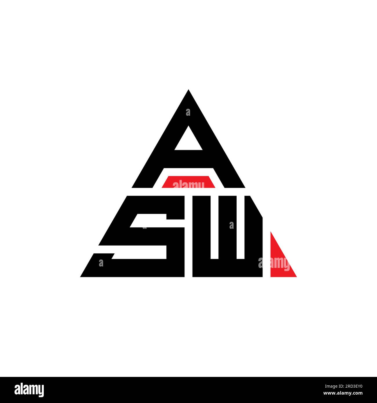 ASW triangle letter logo design with triangle shape. ASW triangle logo ...