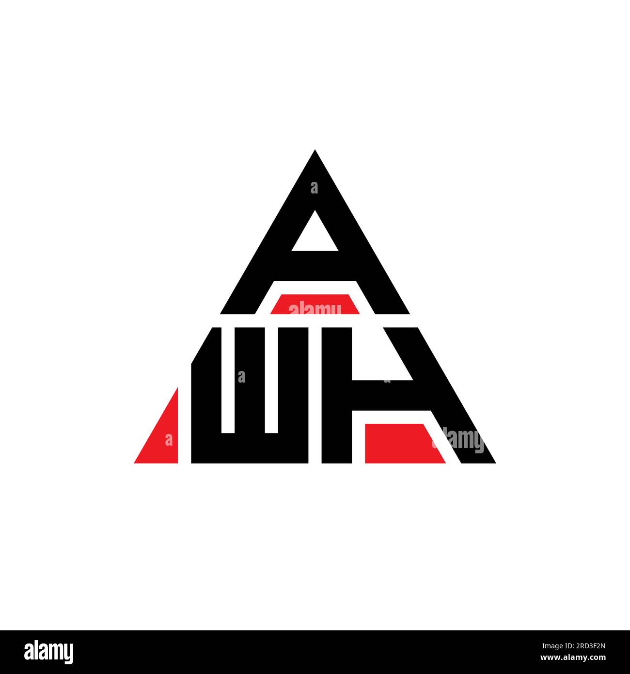 AWH triangle letter logo design with triangle shape. AWH triangle logo ...