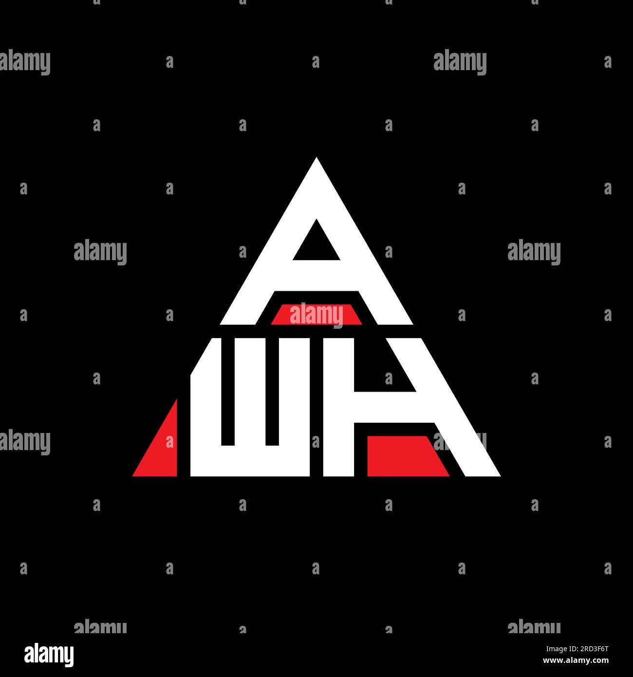 AWH triangle letter logo design with triangle shape. AWH triangle logo ...