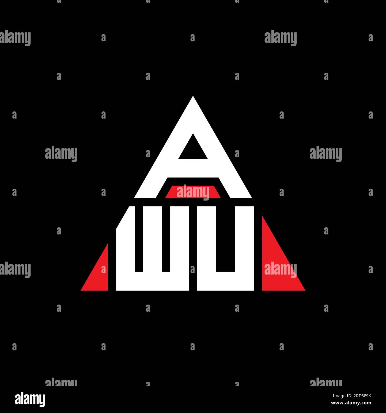AWU triangle letter logo design with triangle shape. AWU triangle logo ...