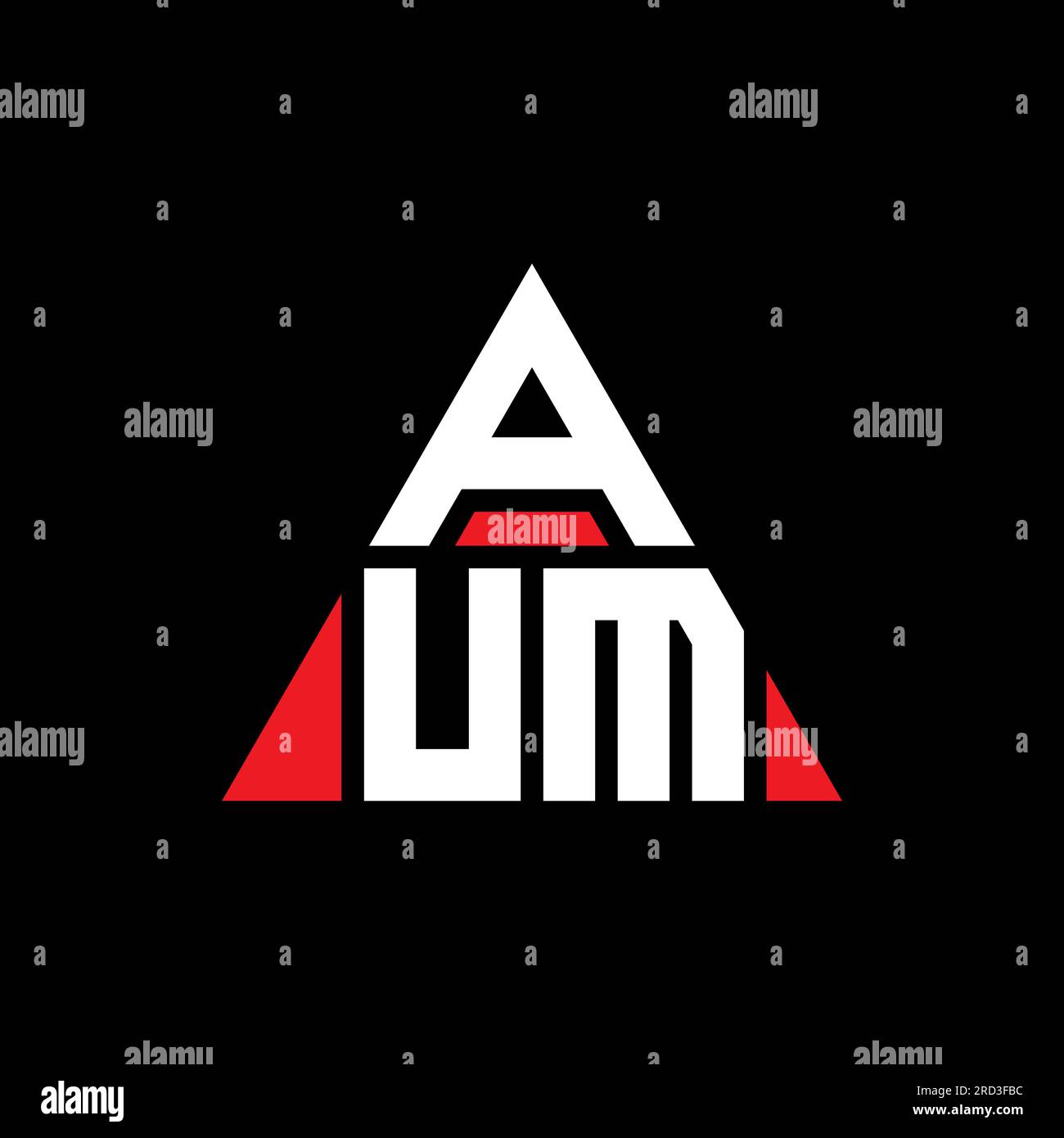 AUM triangle letter logo design with triangle shape. AUM triangle logo ...
