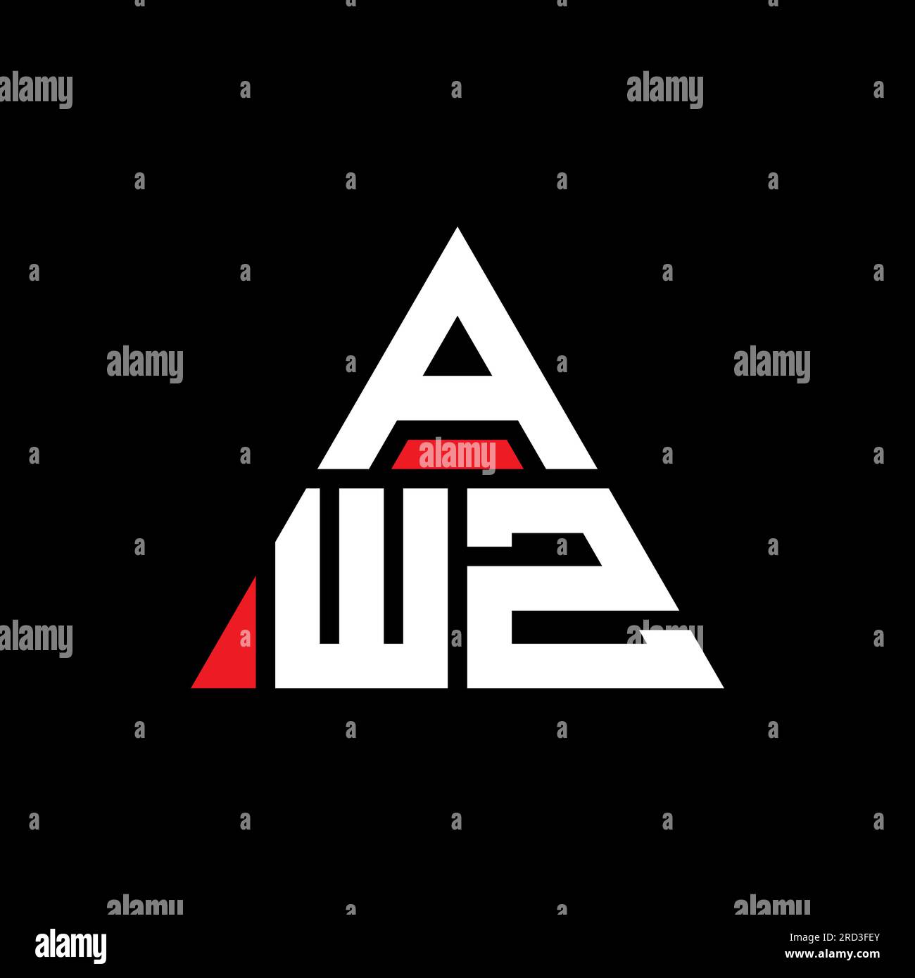 AWZ triangle letter logo design with triangle shape. AWZ triangle logo ...