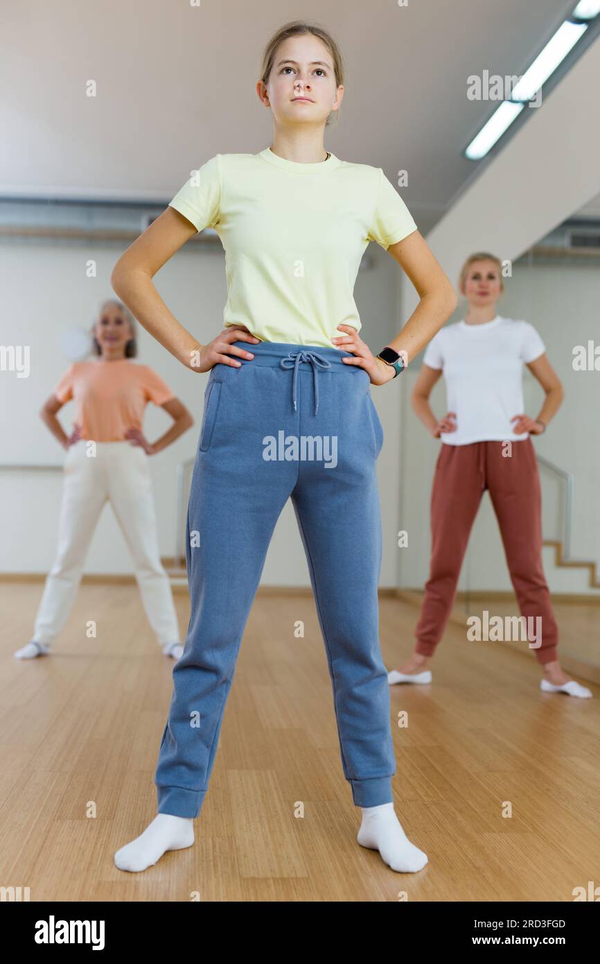 Teenager girl dancing in dance center Stock Photo - Alamy