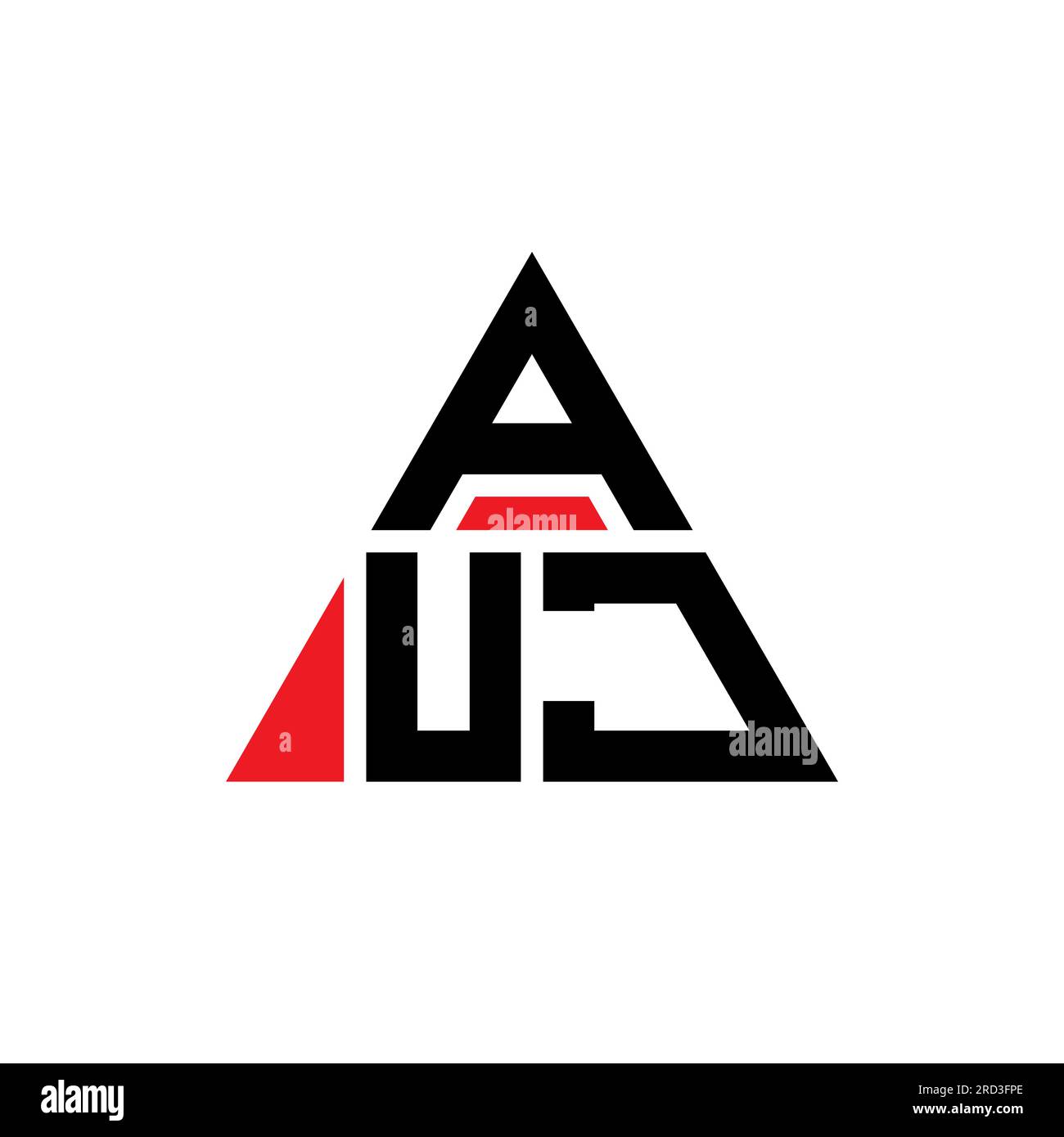 AUJ triangle letter logo design with triangle shape. AUJ triangle logo ...