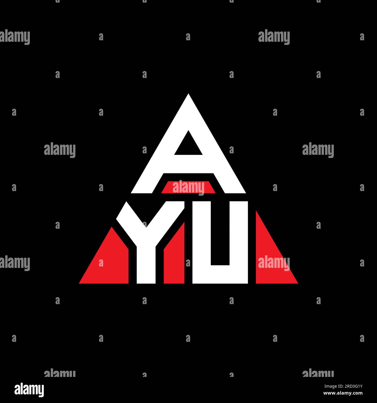 AYU triangle letter logo design with triangle shape. AYU triangle logo ...