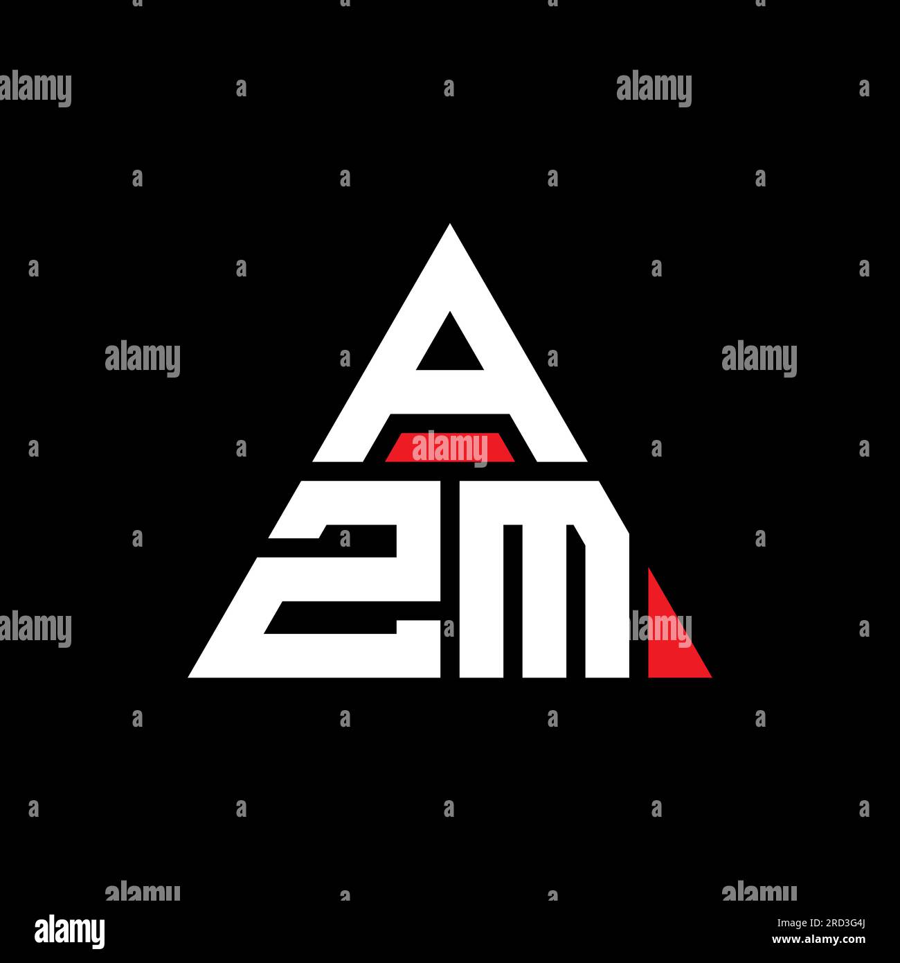 AZM triangle letter logo design with triangle shape. AZM triangle logo ...