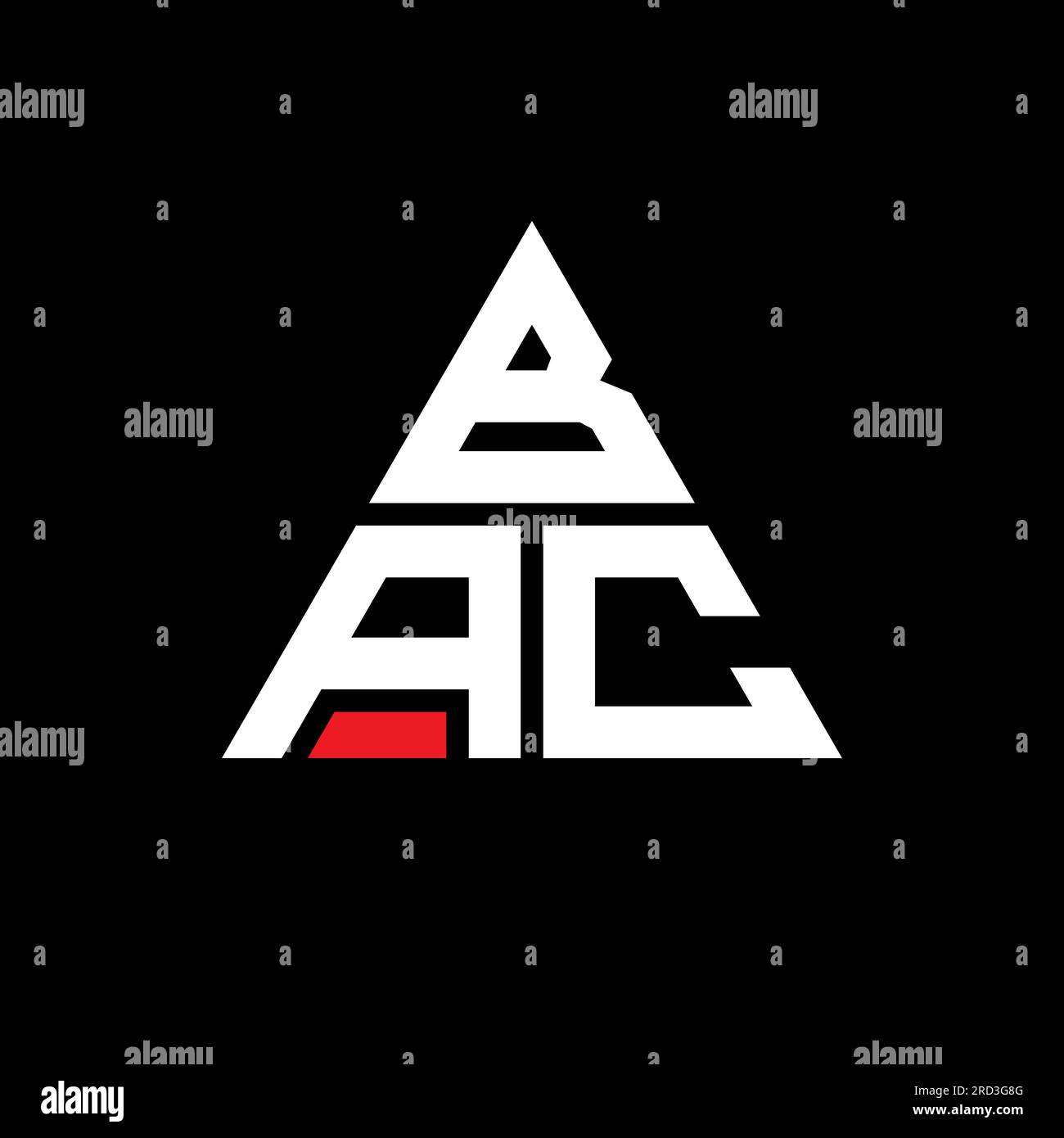 BAC triangle letter logo design with triangle shape. BAC triangle logo ...