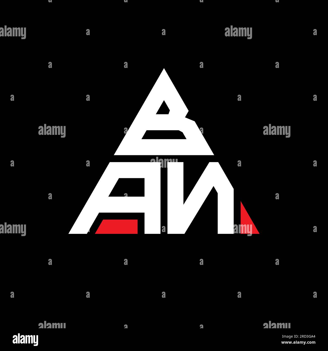 BAN triangle letter logo design with triangle shape. BAN triangle logo ...