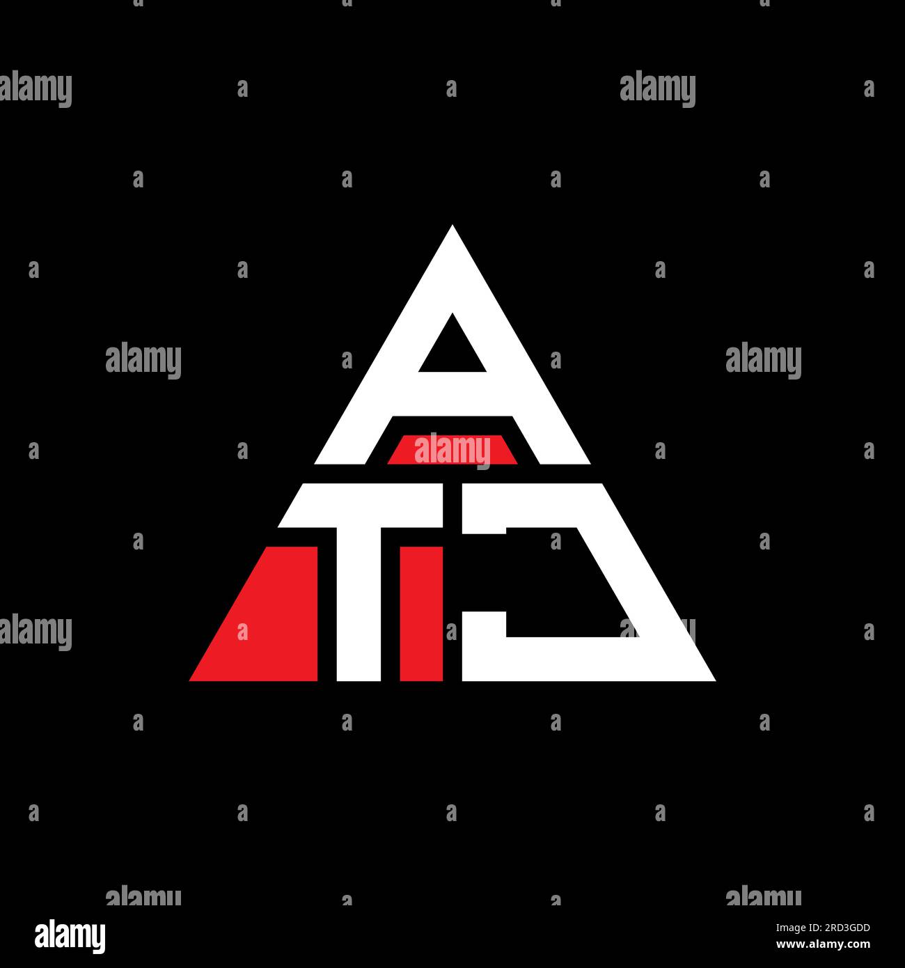 ATJ triangle letter logo design with triangle shape. ATJ triangle logo ...