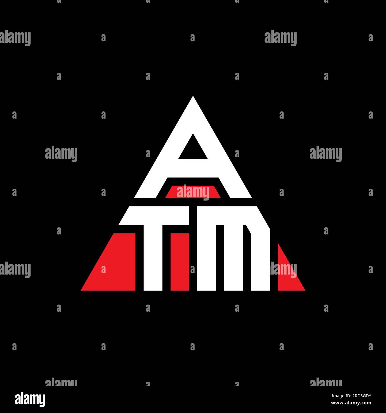 ATM triangle letter logo design with triangle shape. ATM triangle logo ...