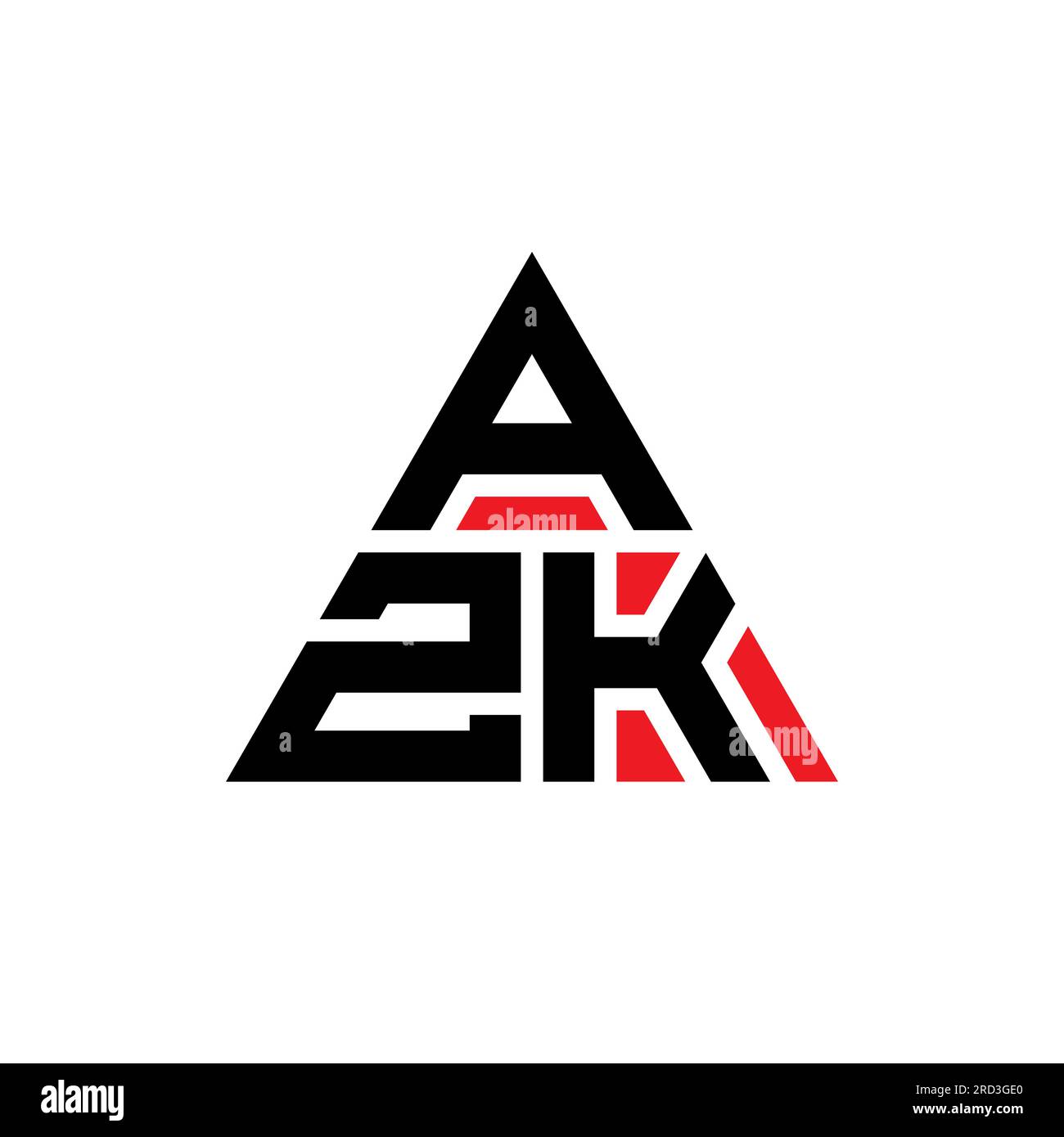 AZK triangle letter logo design with triangle shape. AZK triangle logo ...