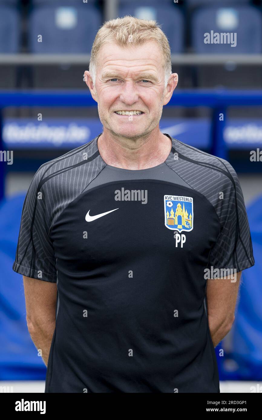 Westerlo, Belgium. 18th July, 2023. Westerlo's goalkeeper coach Paul ...