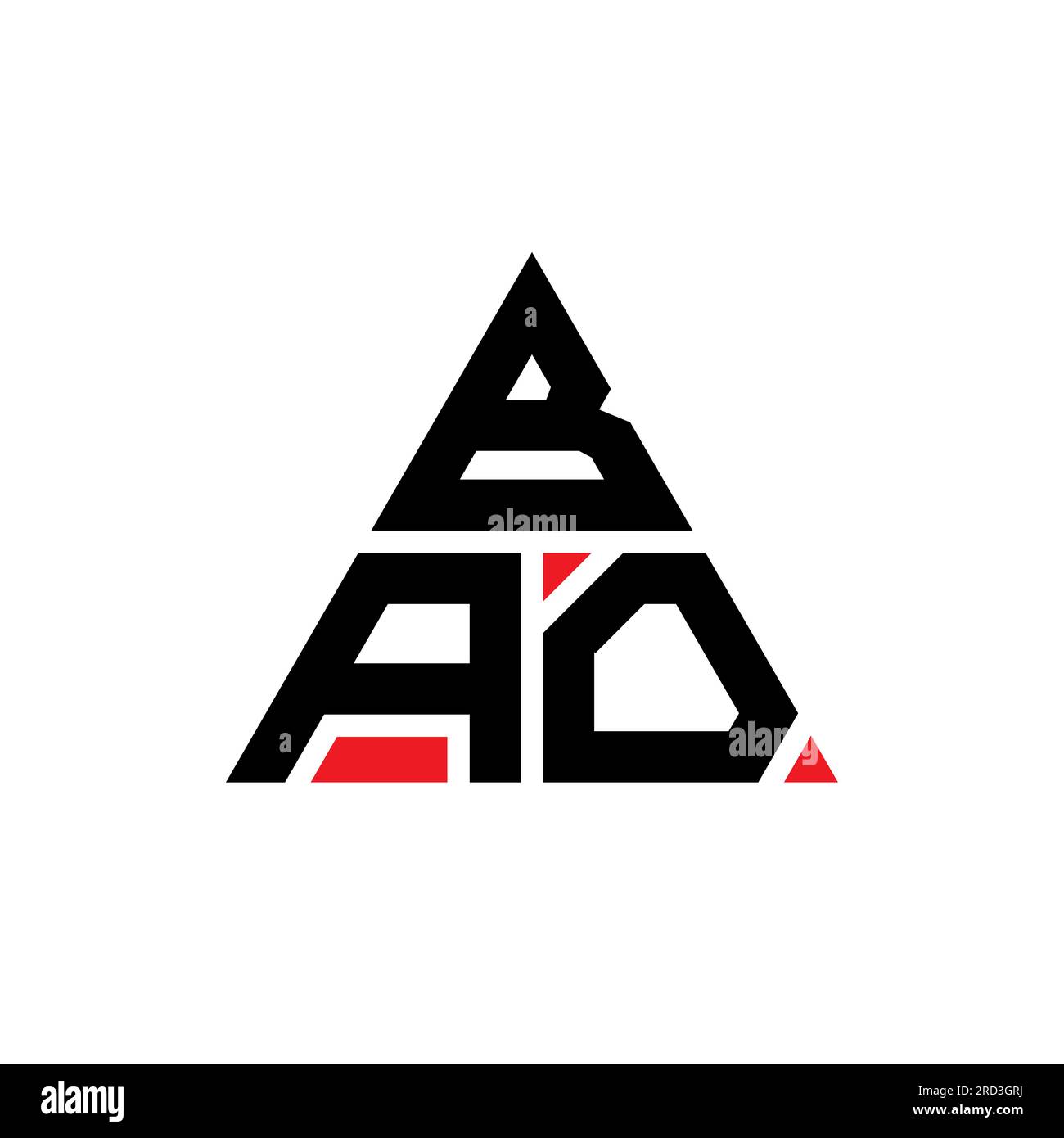 BAO triangle letter logo design with triangle shape. BAO triangle logo ...
