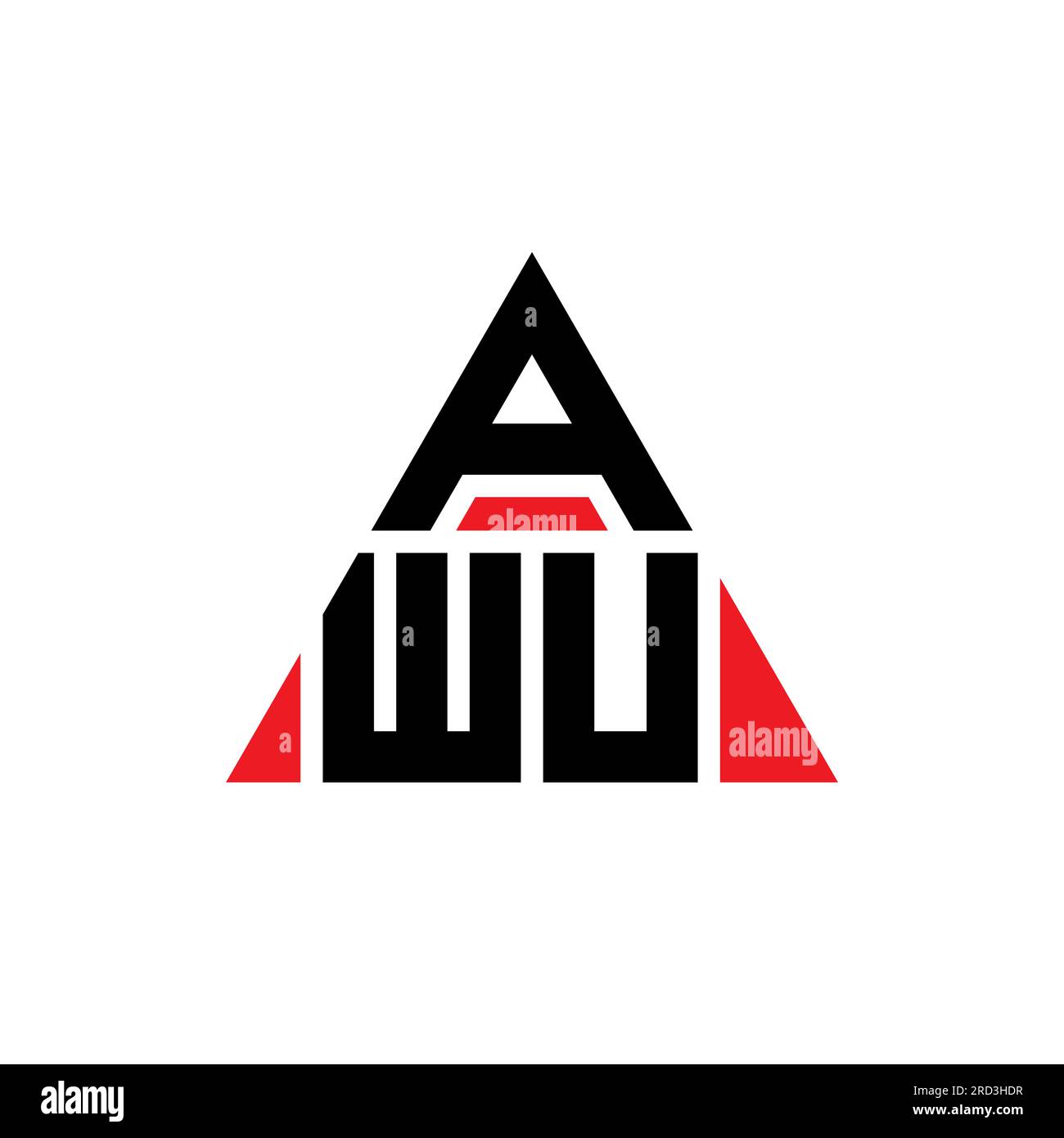 AWU triangle letter logo design with triangle shape. AWU triangle logo ...