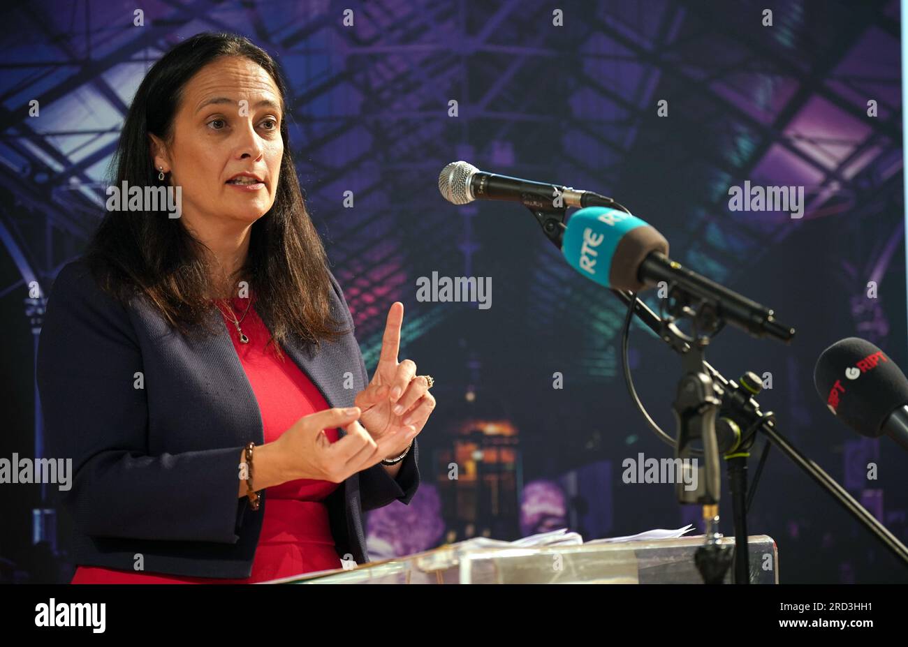 Department of Culture and Media minister Catherine Martin speaking at ...